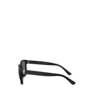 Ralph Lauren Striped-temple Square Sunglasses - Matte Black