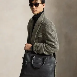 Ralph Lauren Pebbled Leather Commuter Bag - Black