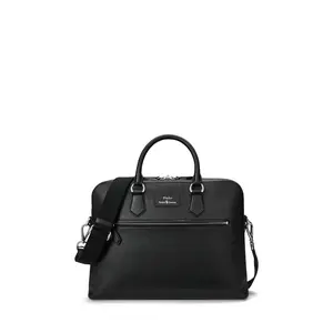 Ralph Lauren Pebbled Leather Commuter Bag - Black