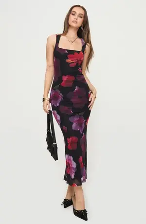 Princess Polly Eviana Floral Mesh Maxi Dress