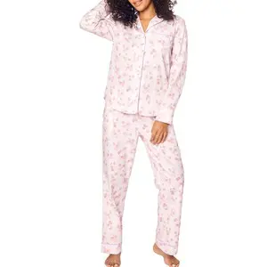 PETITE PLUME Seashell Print Brushed Cotton Twill Pajamas - White