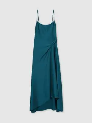 REISS Zoey Satin Slip Dress - Teal