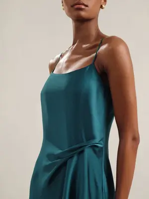 REISS Zoey Satin Slip Dress - Teal