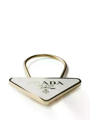 Prada Triangle-logo Keyring - Gold