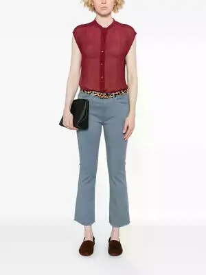 MERCI Semi-sheer Sleeveless Shirt - Red
