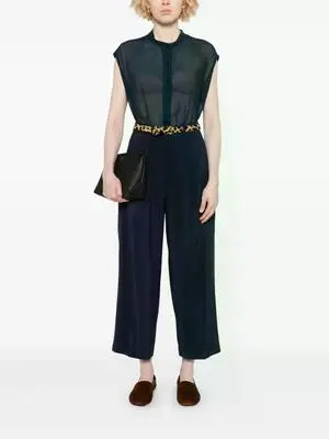MERCI Semi-sheer Sleeveless Shirt - Blue
