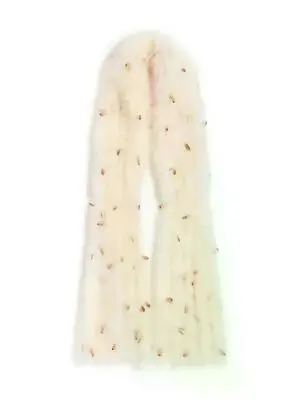 Valentino Garavani Feather-embellished Scarf - White