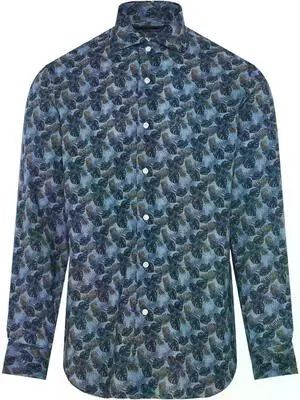 BARBA NAPOLI Printed Shirt - Blue