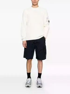 C.P. COMPANY Sea Island Sweater With Lens Detail - Neutrals