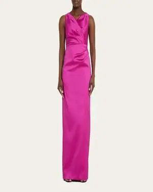 Rickie Freeman For Teri Jon Ruched Mikado Gown
