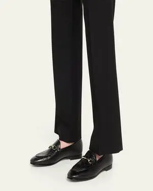 Gucci Jordaan Gg Embossed Leather Loafers