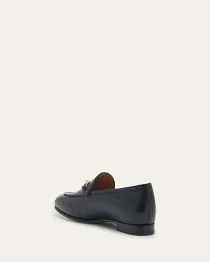 Gucci Jordaan Gg Embossed Leather Loafers