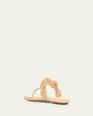STUART WEITZMAN Magnolia Raffia T-strap Sandals