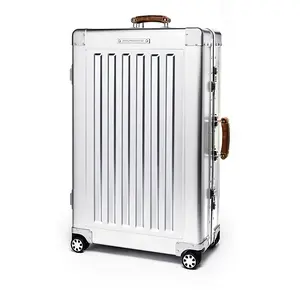 STERLING PACIFIC 4 Wheel Xl Checked Suitcase - Aluminum