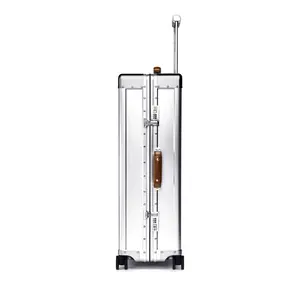 STERLING PACIFIC 4 Wheel Xl Checked Suitcase - Aluminum