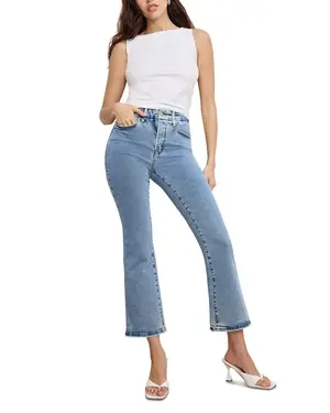 Good American Good Legs Cropped Mini Boot Jeans - Blue