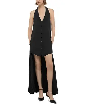 Helmut Lang Pleated High-low Dress