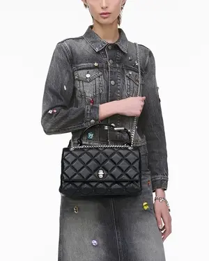 Marc Jacobs Quilted Dual Convertible Shoulder Bag - Black