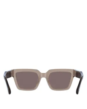 FERRAGAMO Gancini Hinge Square Sunglasses, 52mm - Transparent Brown