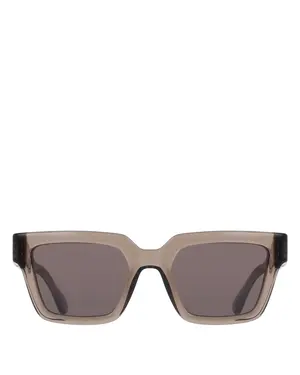 FERRAGAMO Gancini Hinge Square Sunglasses, 52mm - Transparent Brown