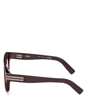 Zegna Round Frame Sunglasses By - Red/bordeaux