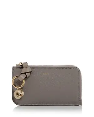 Chloé Alphabet Small Leather Zip Wallet - Cashmere Grey