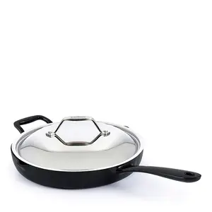 ALL-CLAD 12 Enameled Cast Iron Skillet With Lid - Black