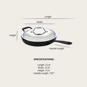 ALL-CLAD 12 Enameled Cast Iron Skillet With Lid