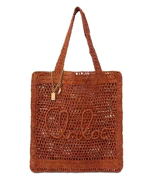 Chloé Raffia Tote - Clay Brown