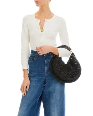 Chloé Raffia Hobo Bag - Black