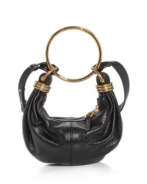 Chloé Bracelet Mini Leather Hobo Bag - Black