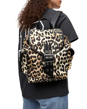 GANNI Print Nylon Bucky Backpack - Leopard