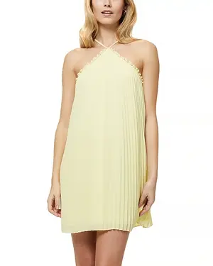 French Connection Sunburst Pleated Halter Dress