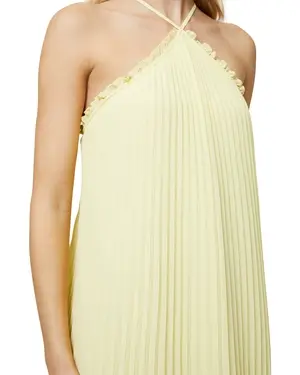French Connection Sunburst Pleated Halter Dress