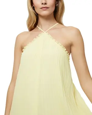 French Connection Sunburst Pleated Halter Dress