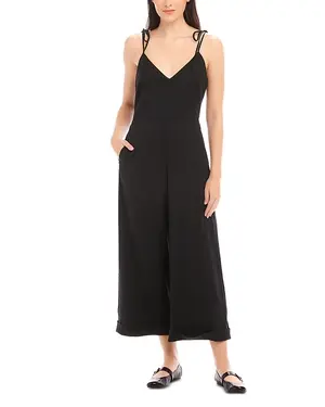 Fifteen Twenty Dana Cropped Wide Leg Jumpsuit - Black