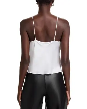 L'Agence Calista Silk Cowl Neck Camisole - White