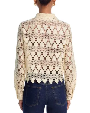 FRAME Lace Collared Shirt - Ecru