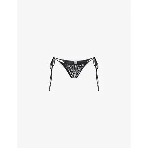 JADED LONDON Silvra Studded Bikini Bottom - Black