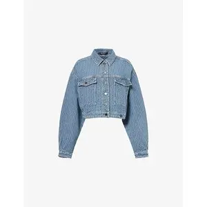 DAILY PAPER Relaxed-fit Cropped Denim Jacket