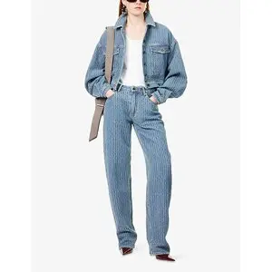 DAILY PAPER Relaxed-fit Cropped Denim Jacket