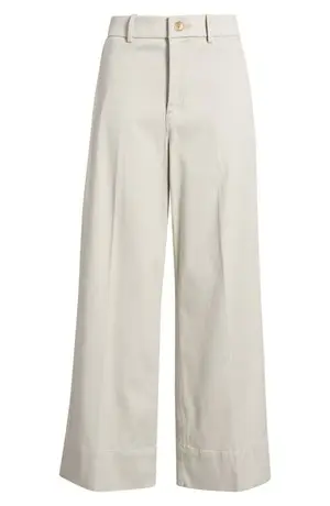Spanx Super Smooth Stretch Twill Wide Leg Pant - Bone