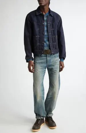 Double Rl Distressed Selvedge Straight-fit Jeans