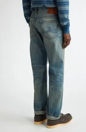 Double Rl Distressed Selvedge Straight-fit Jeans