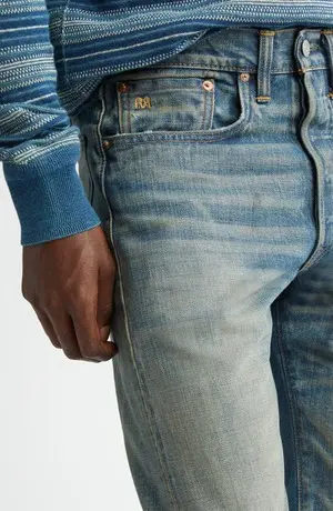 Double Rl Distressed Selvedge Straight-fit Jeans