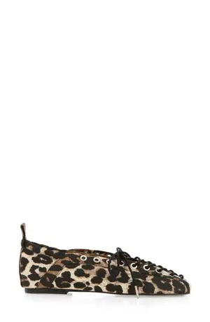 GANNI Ghillie Ballerina Flat - Leopard