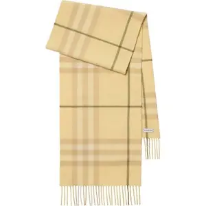 Burberry Check Cashmere Scarf Buff