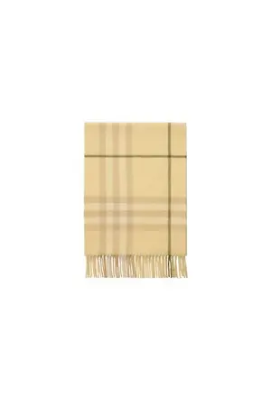 Burberry Check Cashmere Scarf - Buff