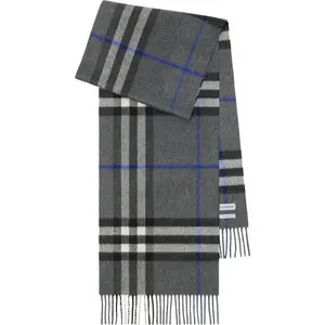 Burberry Check Cashmere Scarf Marlborough Grey