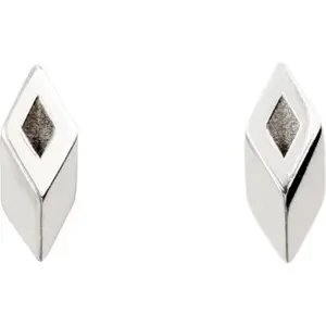Burberry Hollow Stud Earrings - Silver